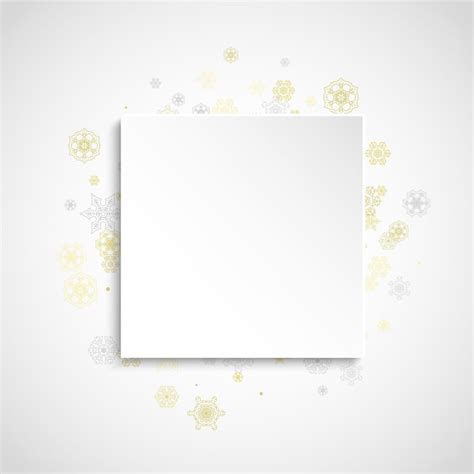 흰 종이 배경에서 눈송이 프레임 프리미엄 벡터