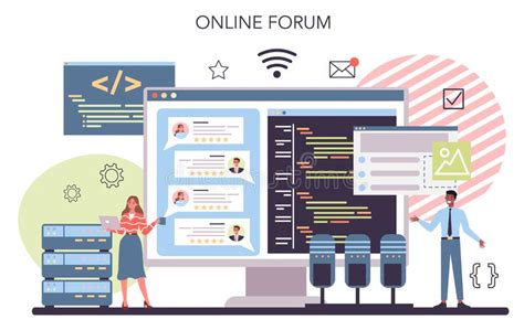 Programming Online Service Or Platform Idea Of Working Stock
