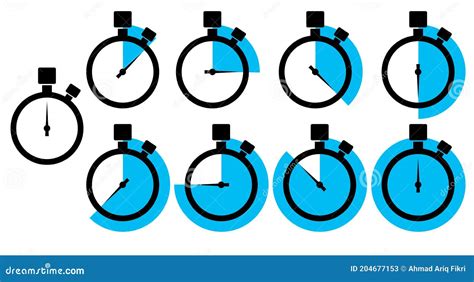 Timers Icon Set Stopwatch Symbol Stock Vector Illustration Of Timer Countdown 204677153