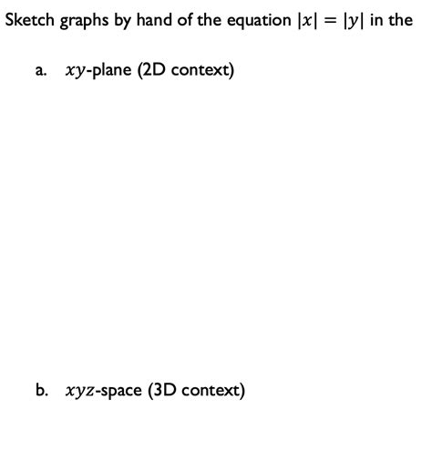 Solved Sketch Graphs By Hand Of The Equation X Y In The Chegg