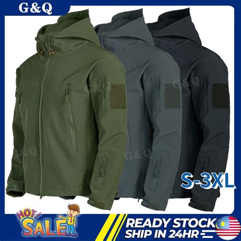Cod Mens Windproof Hooded Assault Jacket Waterproof Jacket Soft Fabric