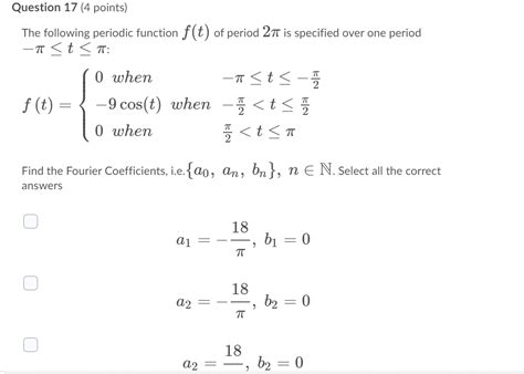Solved Question 17 4 Points The Following Periodic Chegg Com