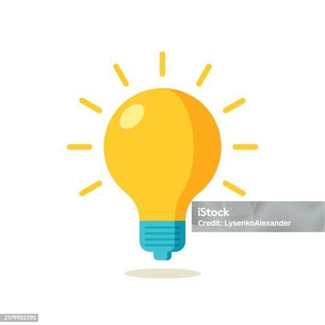 평면 스타일의 전구 아이콘입니다 램프 벡터 일러스트 레이 션 통하고 있는 고립된 배경 에너지와 아이디어는 사업 개념을 표시합니다 전구에 대한 스톡 벡터 아트 및 기타 이미지