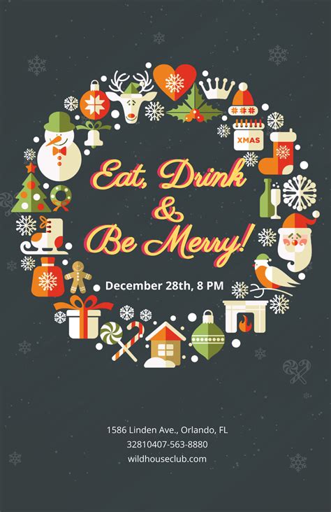 Free Modern Christmas Holiday Poster Template To Edit Online