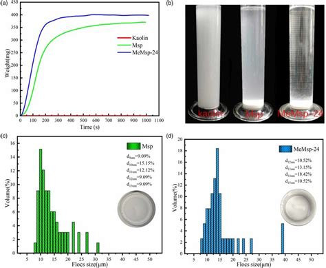 A Setting Curves Of Flocs Formed By Msp And Memsp 24 And Download Scientific Diagram