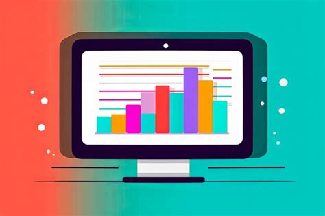 Premium Photo A Computer Monitor With A Graph On It And A Keyboard And Mouse On A Desk