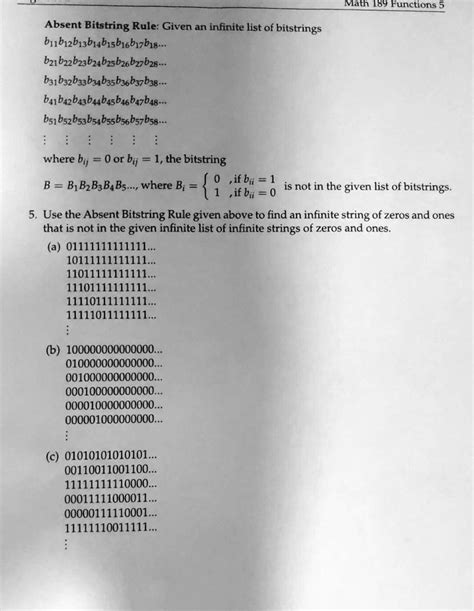 Video Solution Math 189 Functions 5 Absent Bitstring Rule Given An