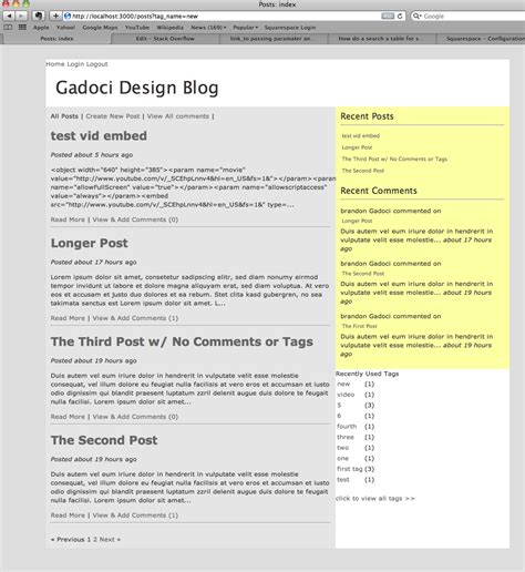 displaying posts for a passed parameter problem ruby on rails stack