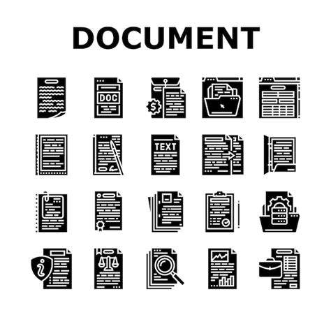 Premium Vector Document Paper File Business Page Icons Set Vector