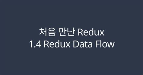 [문서] 처음 만난 redux redux data flow frontoverflow
