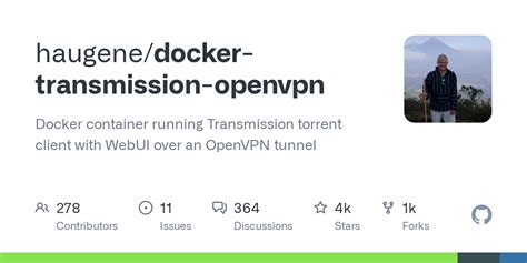 github haugene docker transmission openvpn docker container running