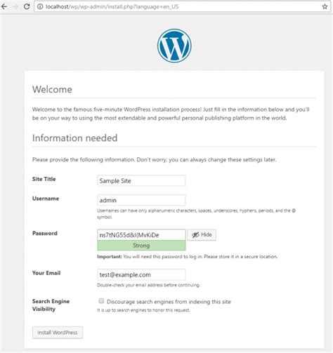 WordPress Installation