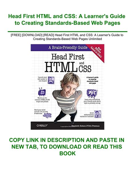 Free Download Read Head First Html And Css A Learnerand039s Guide To Creating Standards