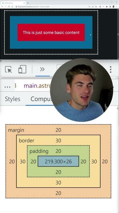 Learn Css Box Model In 1 Minute Youtube