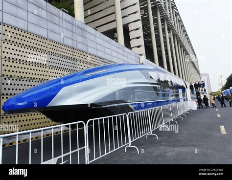 The 600km H High Speed Maglev Train By Crrc Is On Display During An