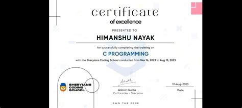 Himanshu Nayak On Linkedin Sheryianscodingschool Cprogramming