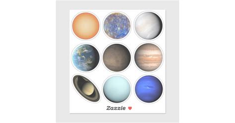 The Solar System Sticker Sheet Zazzle