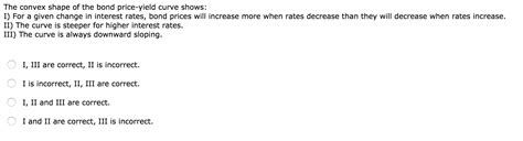 Solved The Convex Shape Of The Bond Price Yield Curve Shows