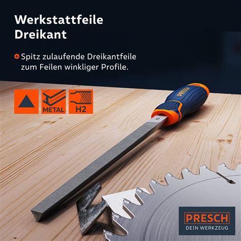 Presch Werkstattfeile Dreikant 200mm Metallfeile Feile Metall