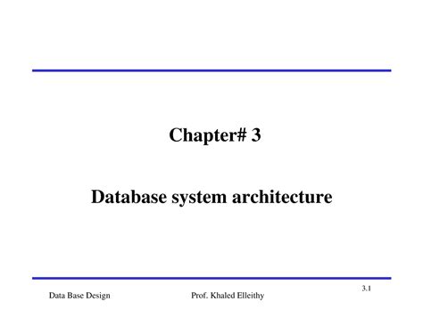 3 Dbms System Architecture Chapter 3 Database System Architecture