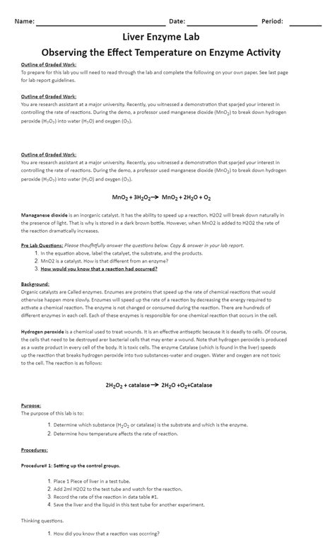 Properties Of Enzymes Lab Report At Margaret Burgin Blog