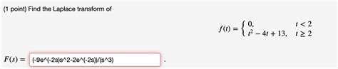 Solved Point Find The Laplace Transform Of Chegg