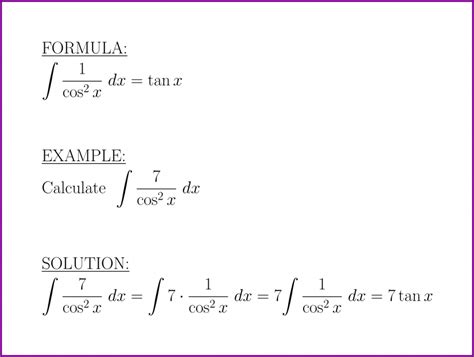 The Antiderivative Of 1 Over Cosine Squared Of X Formula And Example Lunlun Com