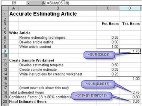 Use Excel To Create Accurate Project Estimates