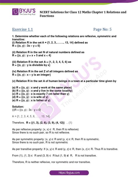Ncert Solutions For Class 12 Maths Chapter 1 Relations And Functions