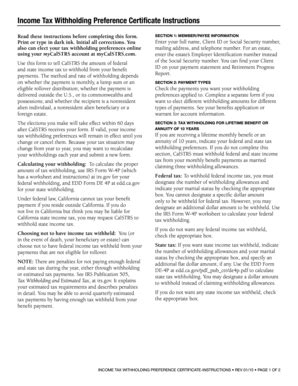 Income Tax Withholding Preference Certificate Blank Fillable Template