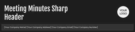 Free Meeting Minutes Sharp Header Template To Edit Online