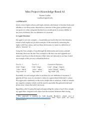 KBAI Mini Project Version Spaces Pdf Mini Project Knowledge Based AI Roman Casillas