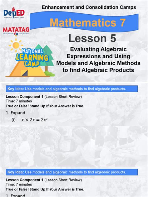 Nlc Math Gr7 Conso L5 Pdf Algebra Multiplication