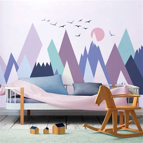 Stickers Enfant Montagnes Scandinaves Beyonka 70 X 105 Cm Leroy Merlin