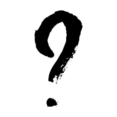 Hand Drawn Ink Question Mark Illustration In Sketch Style Single