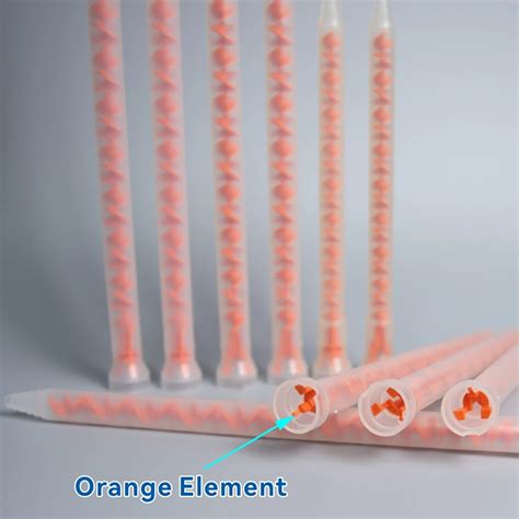 Mchx08 24t Sulzer Mixpac Mixer Plastic Static Mixer Stepped Tip Orange Mixer For 4 1 10 1 200