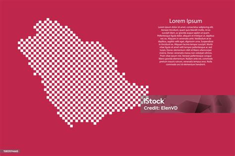 사우디 아라비아 지도 국가 빨간색 Viva 자홍색 배경에 체크 무늬 흰색 사각형 격자 패턴 0명에 대한 스톡 벡터 아트 및 기타 이미지 0명 가상현실 개념 Istock