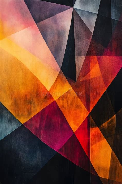 Abstract Geometric Art With Vibrant Colors And Dynamic Shapes Stock Illustration Illustration