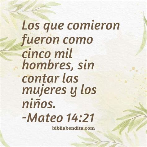 Explicación Mateo 14 21 Los Que Comieron Fueron Como Cinco Mil