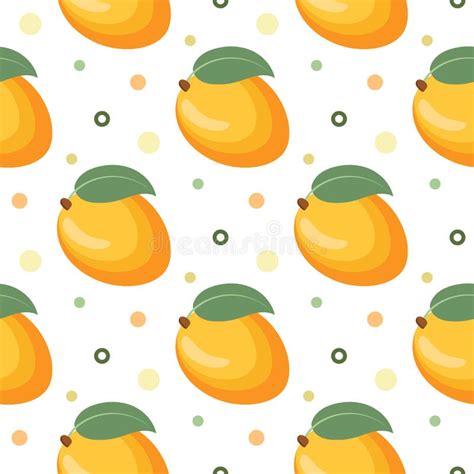 Mango Seamless Pattern Sweet Fruit Background Vector Illustration Mango Stock Vector
