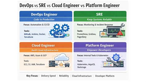 Devops Vs Sre Vs Cloud Engineer Vs Platform Engineer