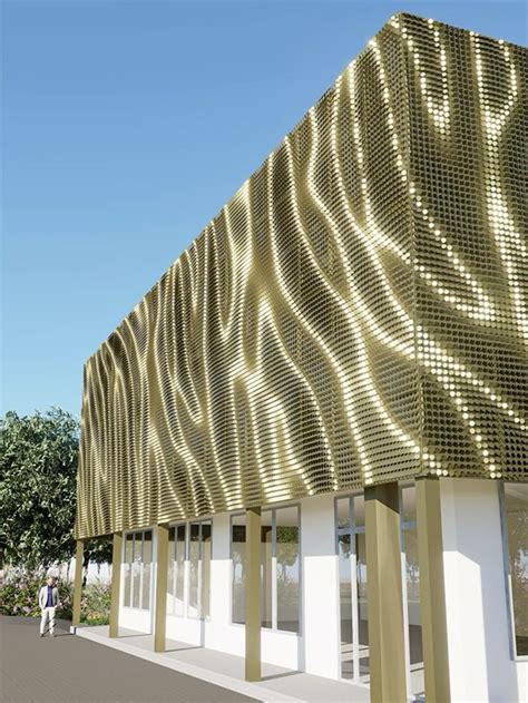 Parametric Coin Facade Made Of Rectangular Panels Facade Architecture Design Facade