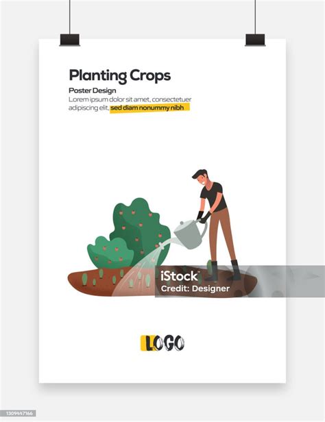 포스터 커버 및 배너를 위한 작물 컨셉 플랫 디자인 심기 현대 플랫 디자인 벡터 일러스트레이션 가금류에 대한 스톡 벡터 아트 및