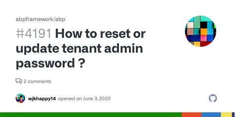 How To Reset Or Update Tenant Admin Password Issue 4191
