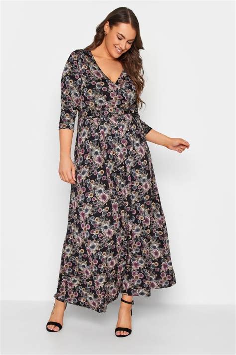 Black Floral Wrap Maxi Dress Dresses Images 2024