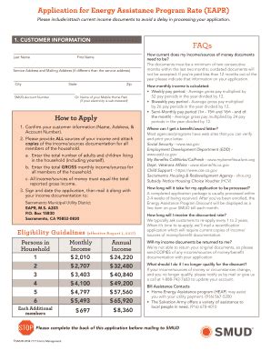 Application For Energy Assistance Program Rate Eapr Fill And Sign