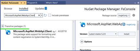 The “top Level Packages” Node Doesnt Show When Searching An Installed