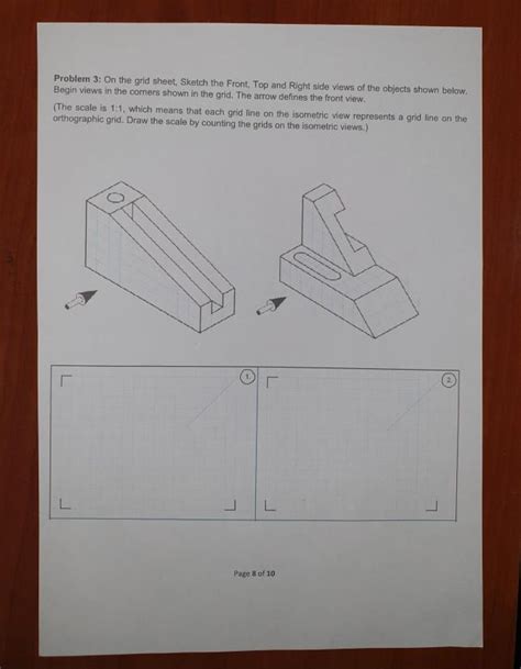 Solved Problem On The Grid Sheet Sketch The Front Top Chegg
