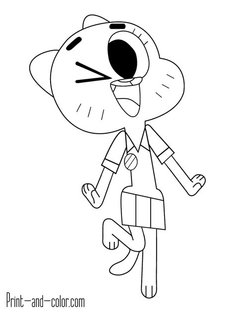 The Amazing World Of Gumball Coloring Pages Print And
