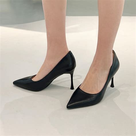 제니치 천연가죽 프리미엄 스틸레토 힐 9cm